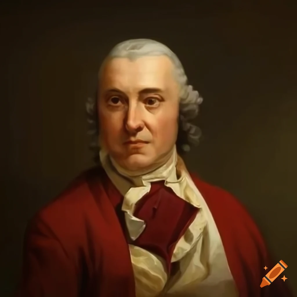 A realistic painting of an 18th century rich man