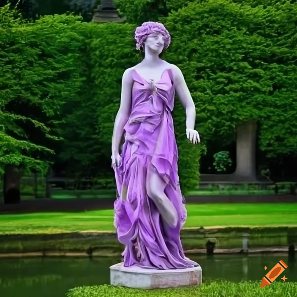 From the luxembourg gardens, a lavender statue of a beautiful blonde ...