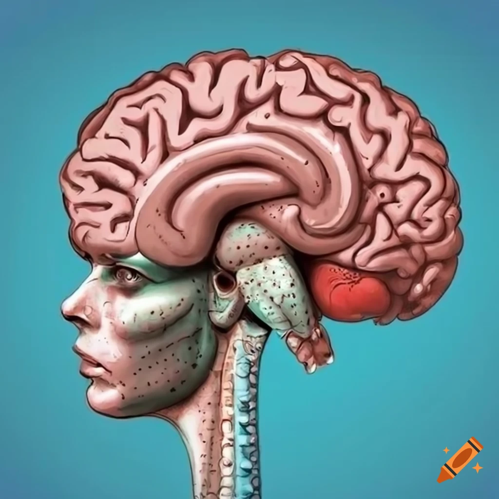 Detailed medical illustration of human brain