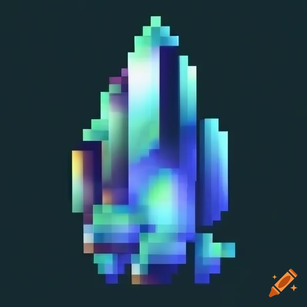Crystal in pixels on Craiyon