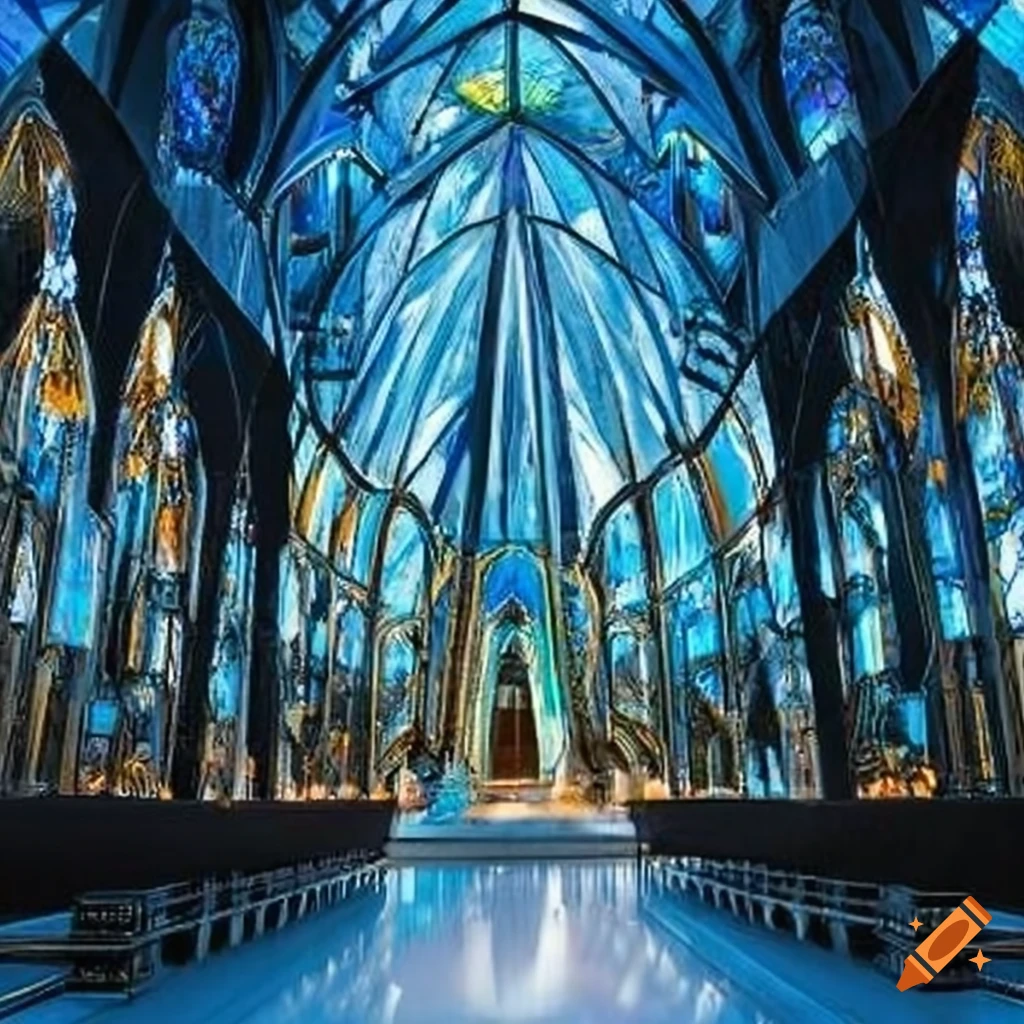 A crystal cathedral on Craiyon