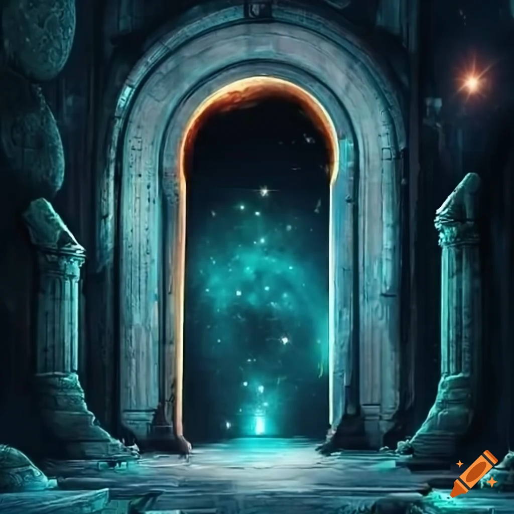 Ancient portal in other space on Craiyon