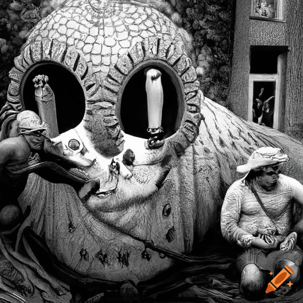 Closeup complex scene by donn p crane and aubrey beardsley and jim ...