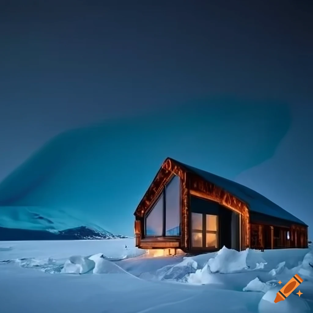 Generate an image that captures the essence of a luxury retreat nestled ...