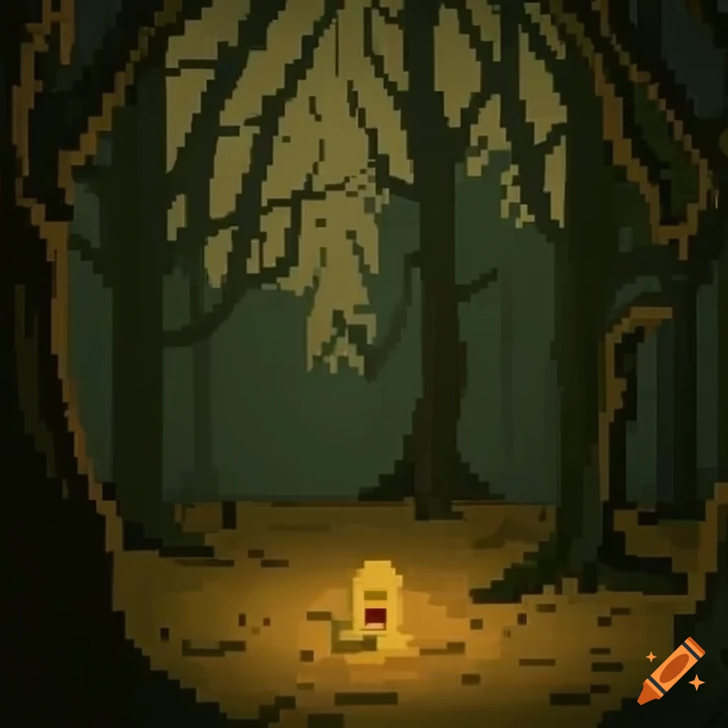 Pixel haunted forest
