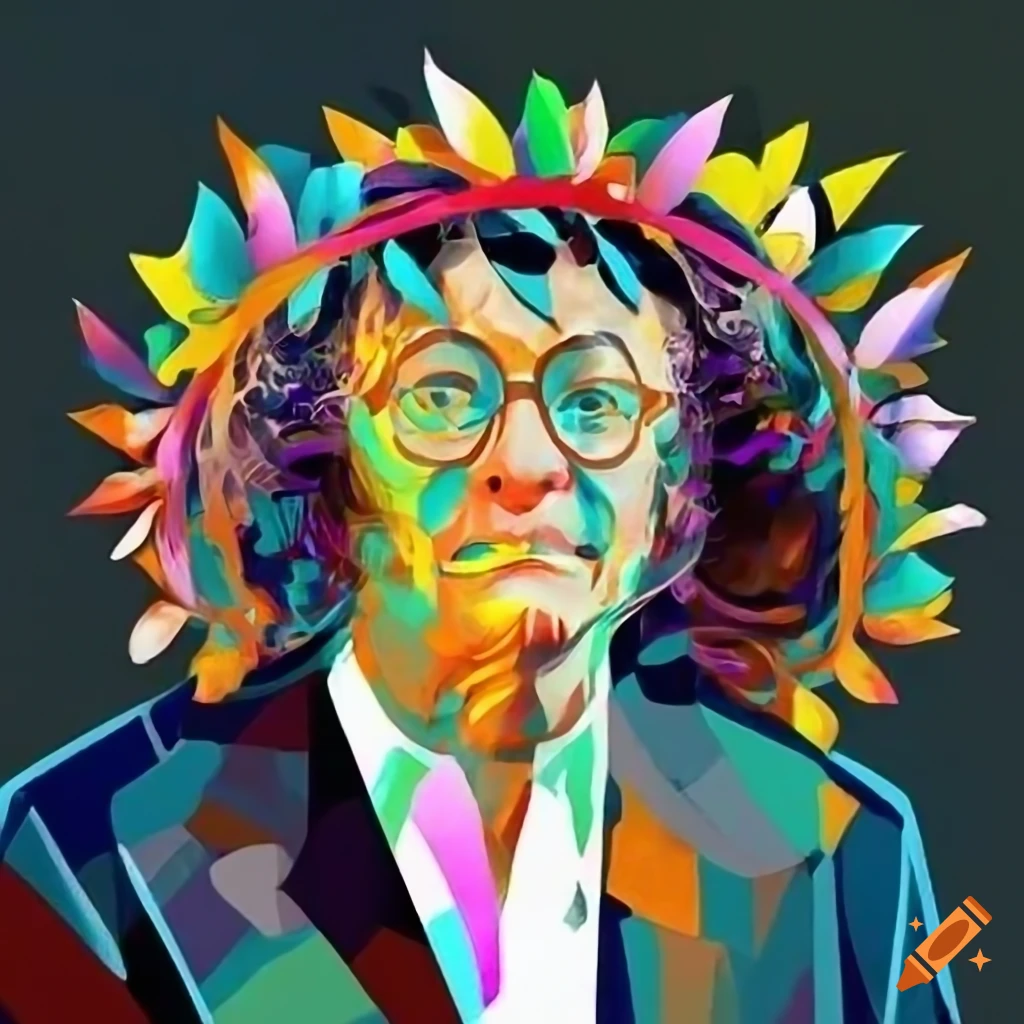 Jean piaget wearing a wreath of laurel