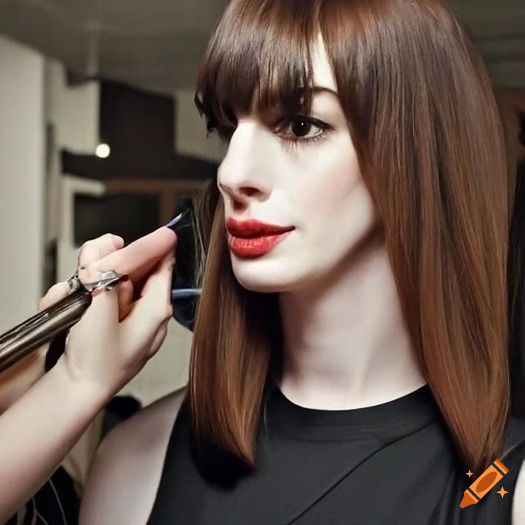 Anne Hathaway Long Hair Bangs