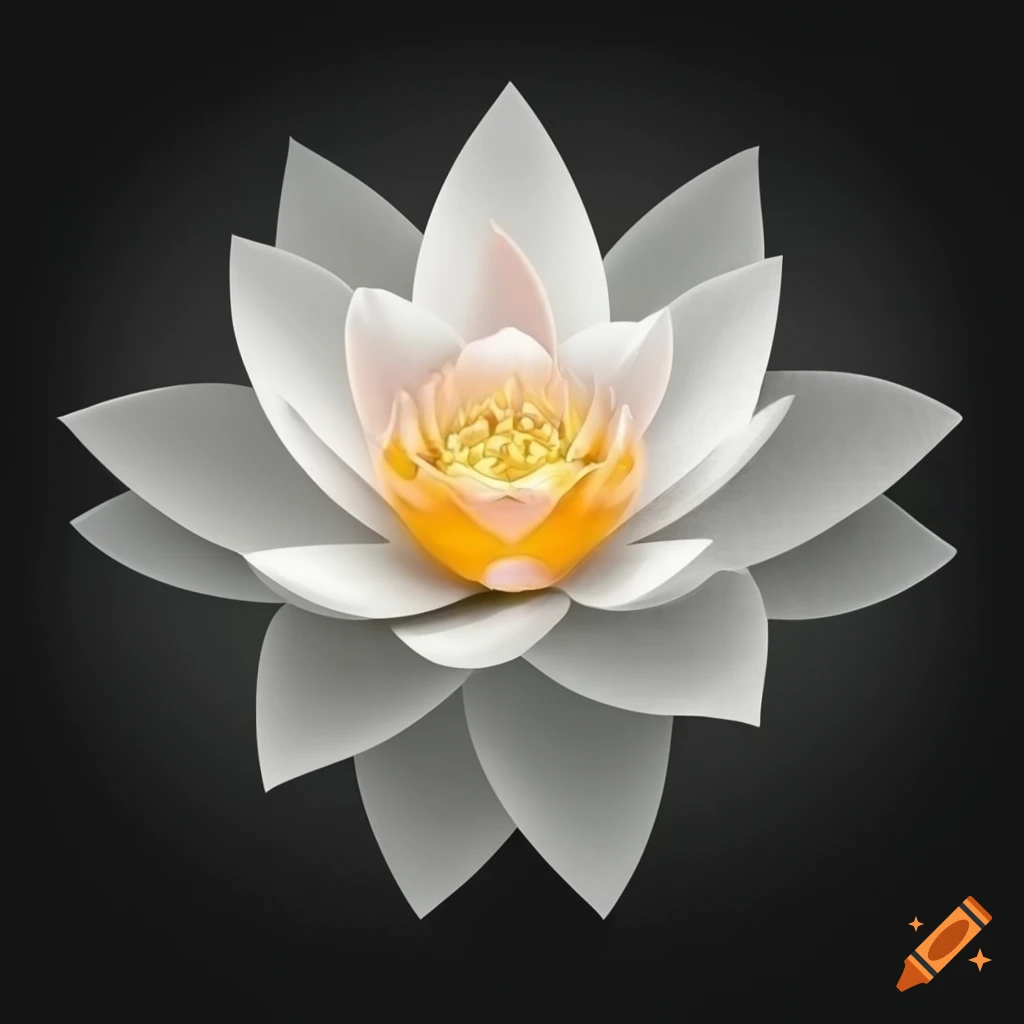 Artistic white lotus flower design on Craiyon