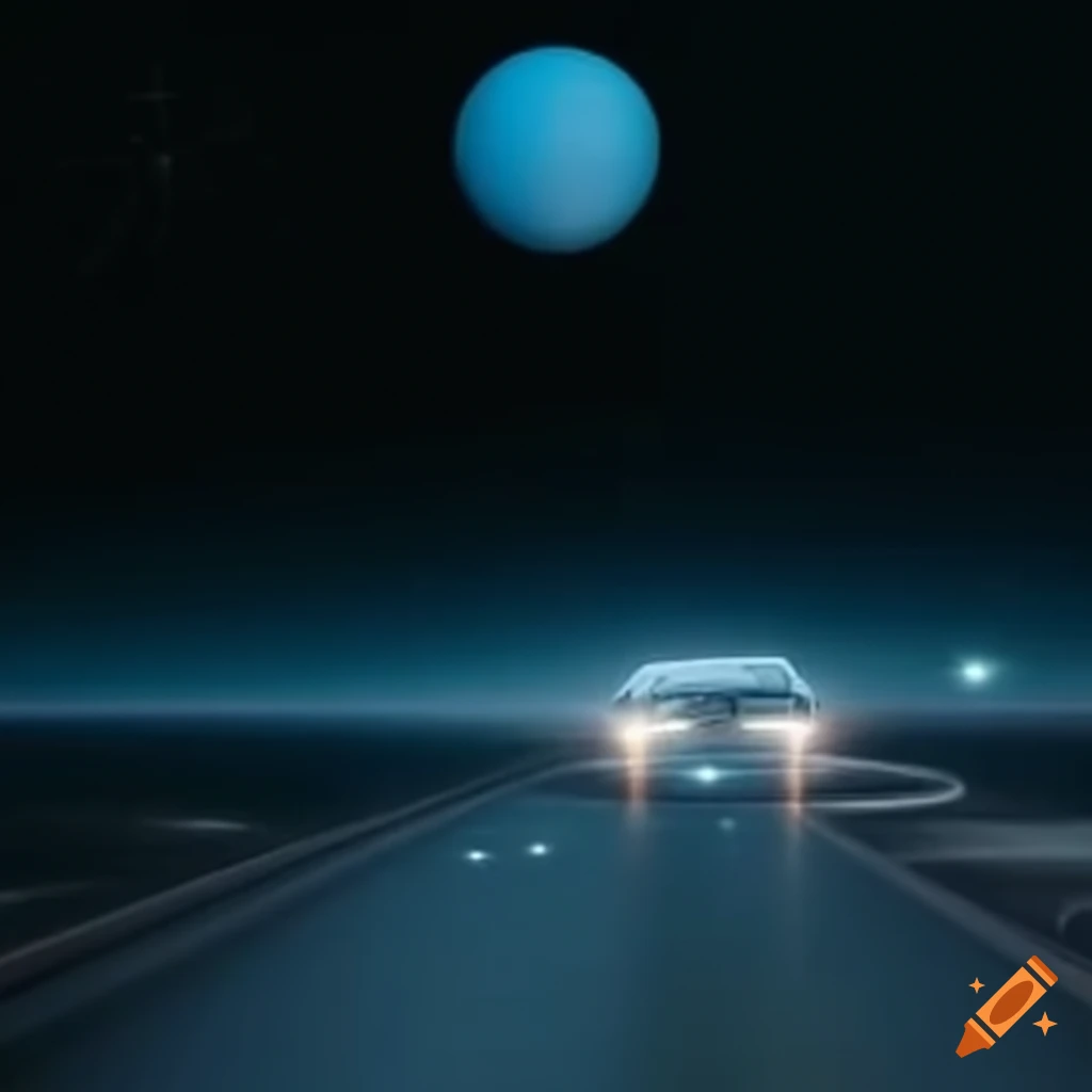 Car driving on space on Craiyon