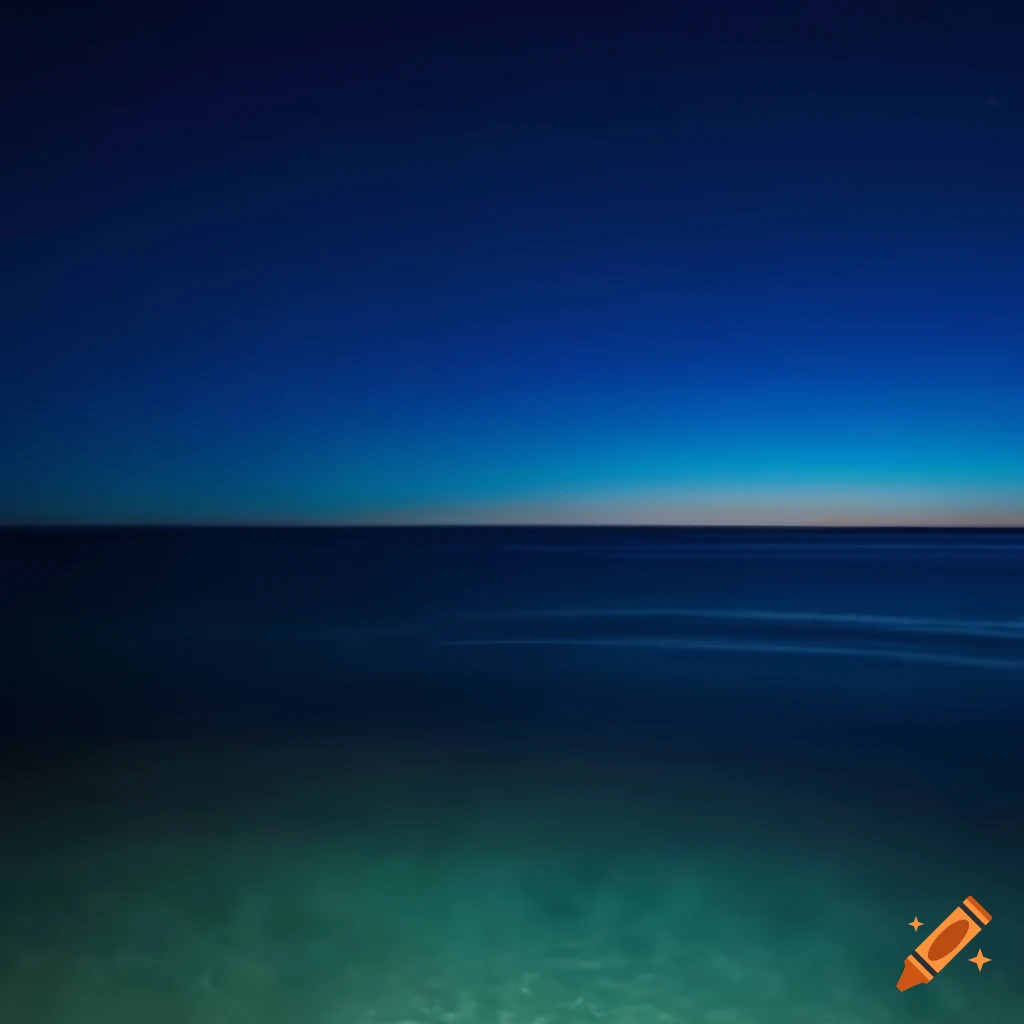 Shallow ocean with lights and jewels at night