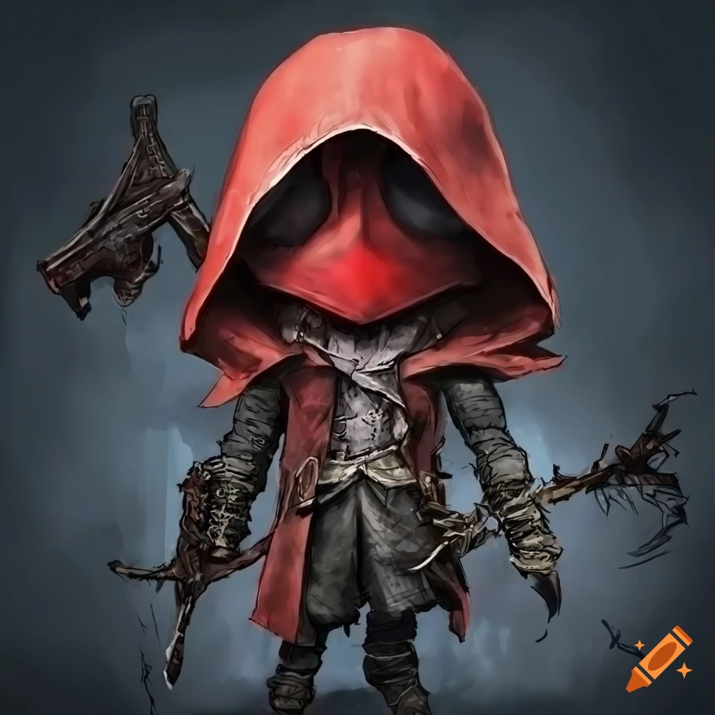 Red hood as bloodborne hunter on Craiyon