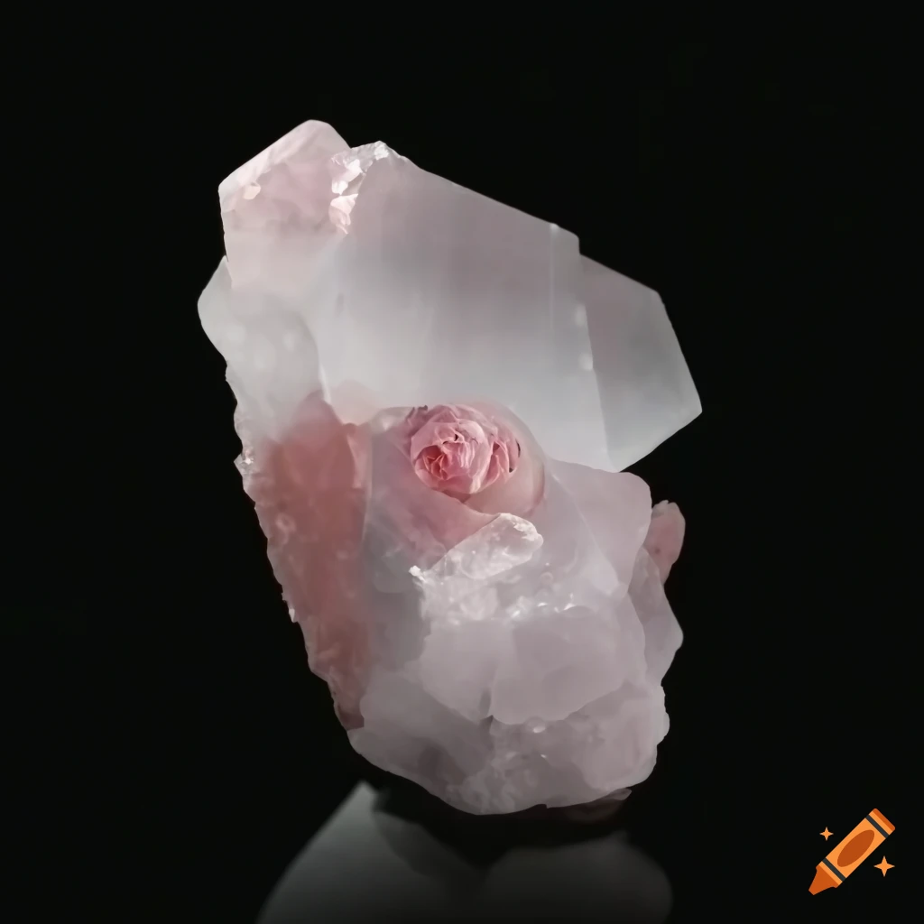 A rose growing from a crystal rock
