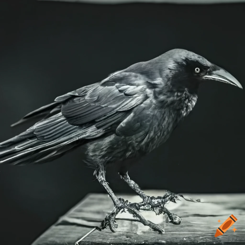 Vintage photo of flying crows on Craiyon