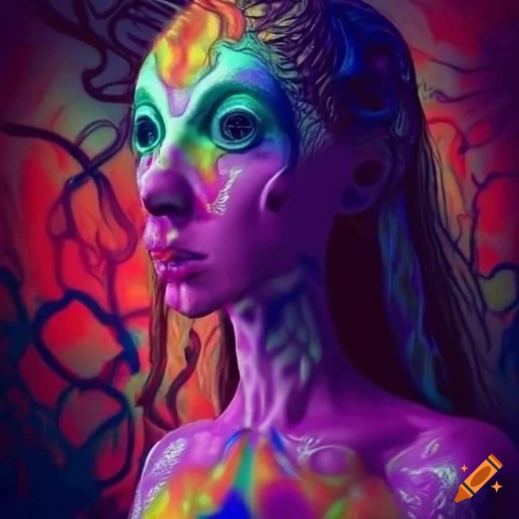 Trippy psychedelic humanoid
