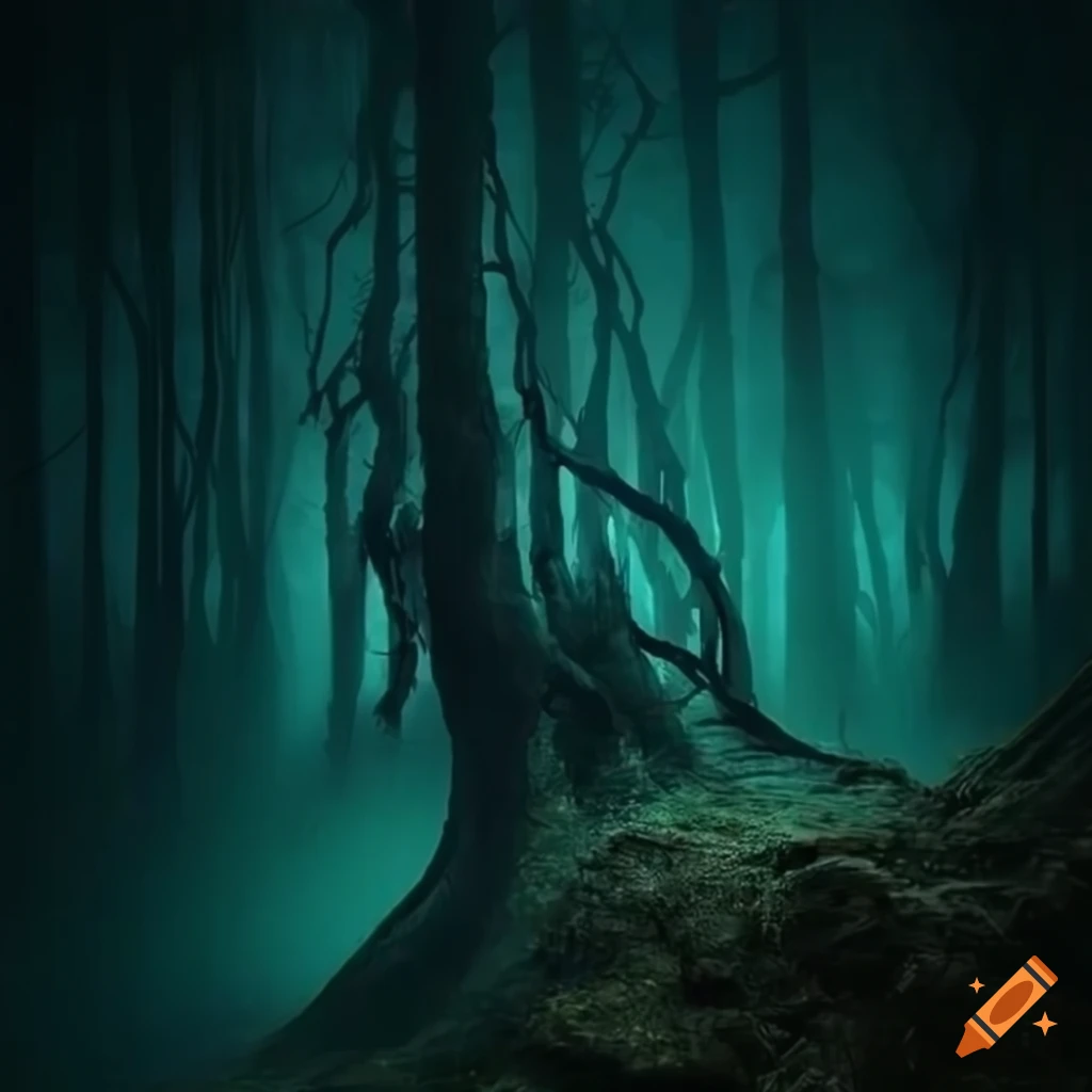 Corrupted image screen of the ocean forest trees ghose spirit haunted ...