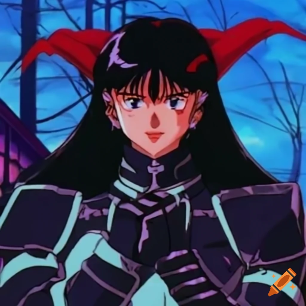 80-90's anime ova, bearded knight