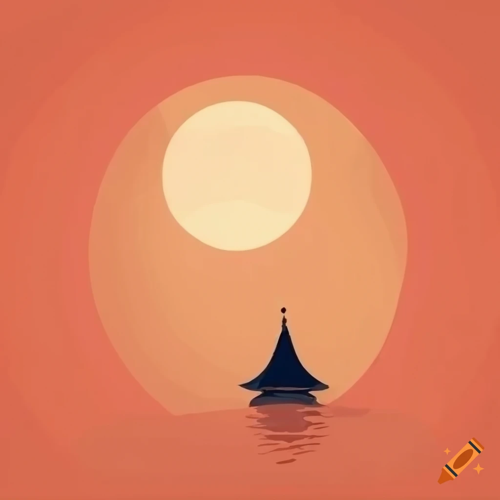 Japanese theme illustration with minimalistic elements and contemporary ...