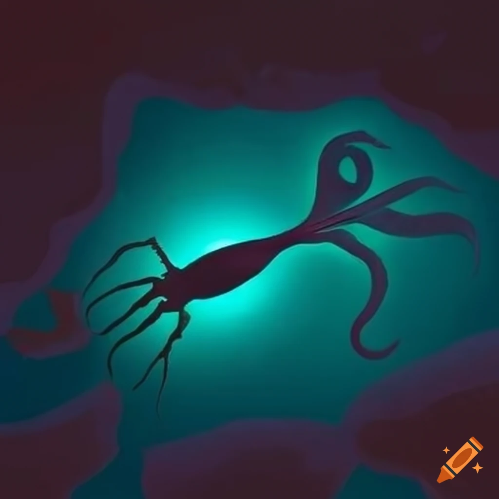 The shadow of an insect/squid hybrid cast over a mexican island on Craiyon