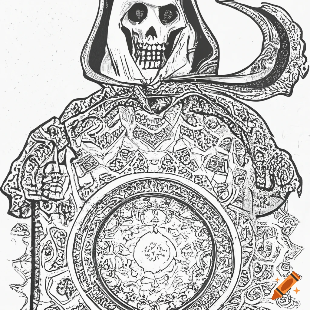 Hot sauce bottle label depicting a carolina reaper surrounded by sacred ...