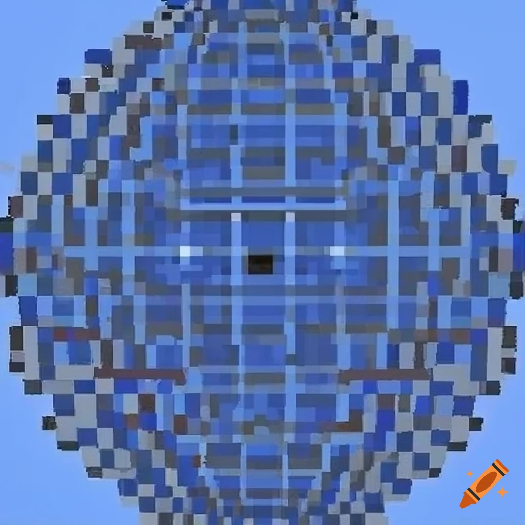 Minecraft pixel art of blue sphere on Craiyon