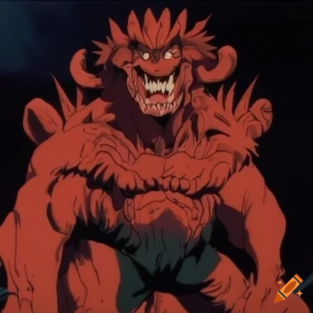 80-90's anime ova, monster beast on Craiyon