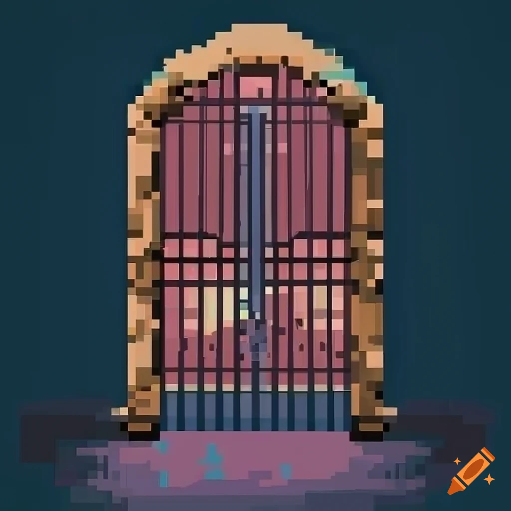 2d pixel art metal gate