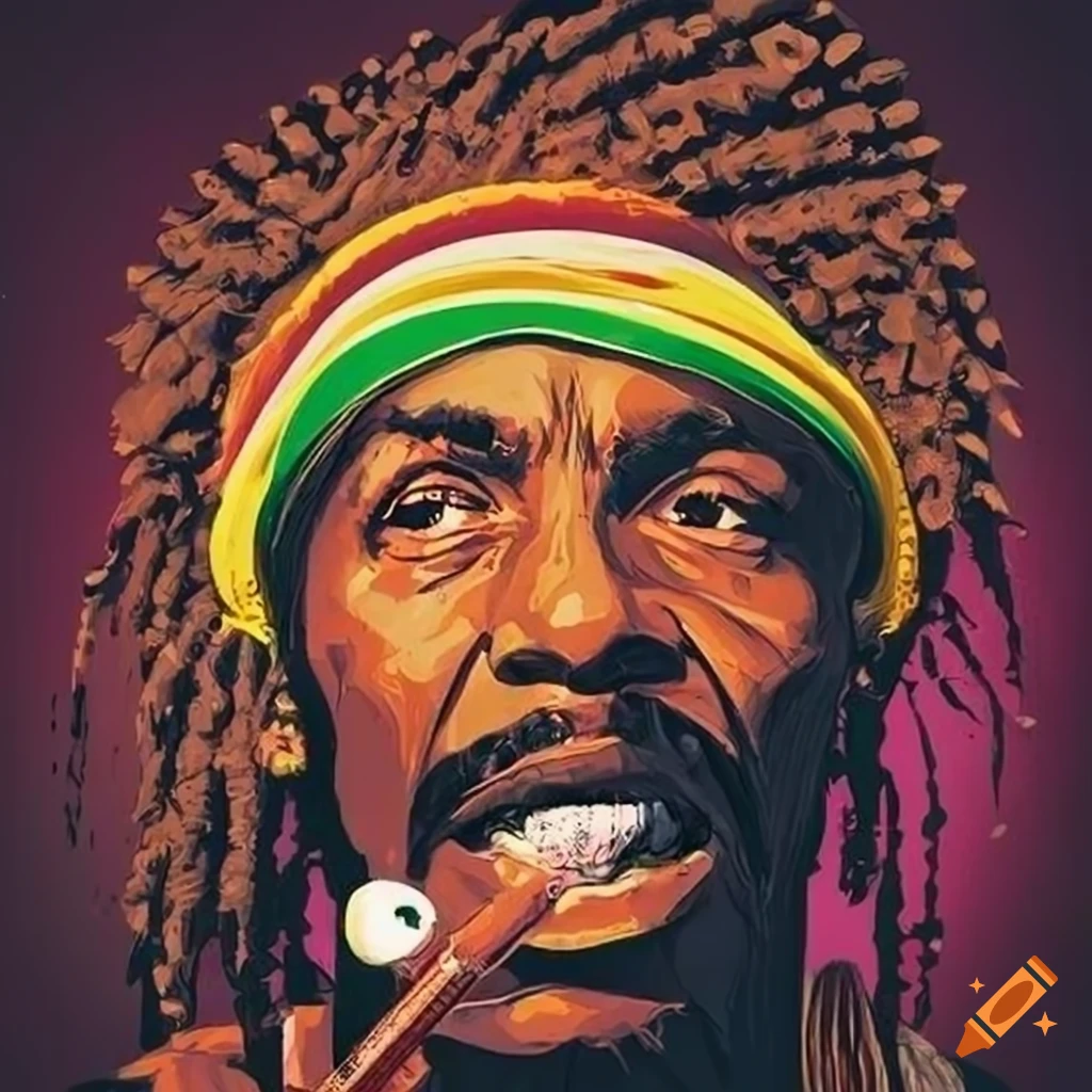 Depiction of reggae music in the style of 2000’s counter culture poster ...