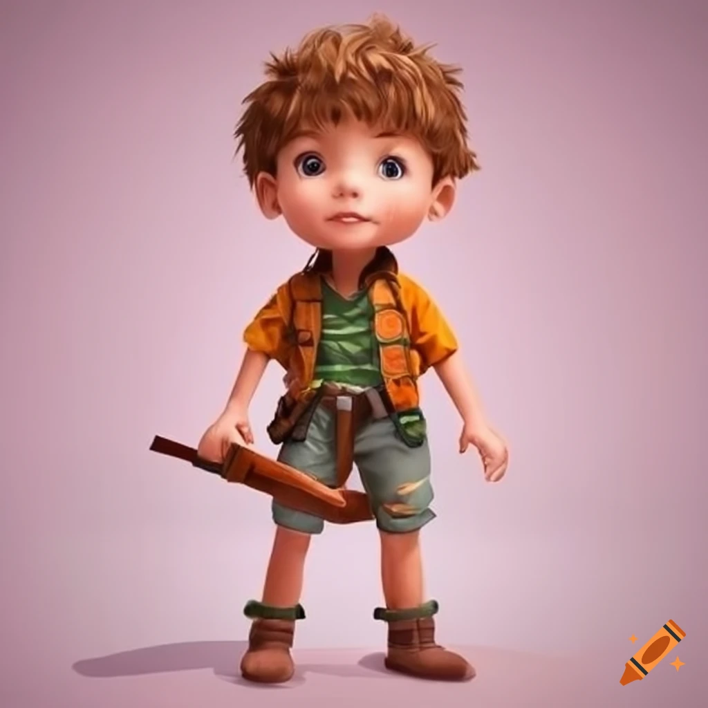 Boy in adventure outfit
