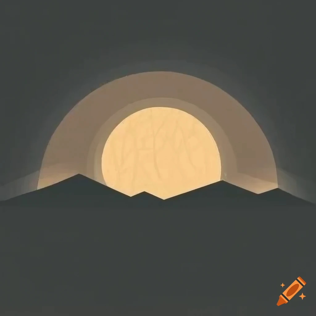 Geometric landscape in solid earth tones horizontal