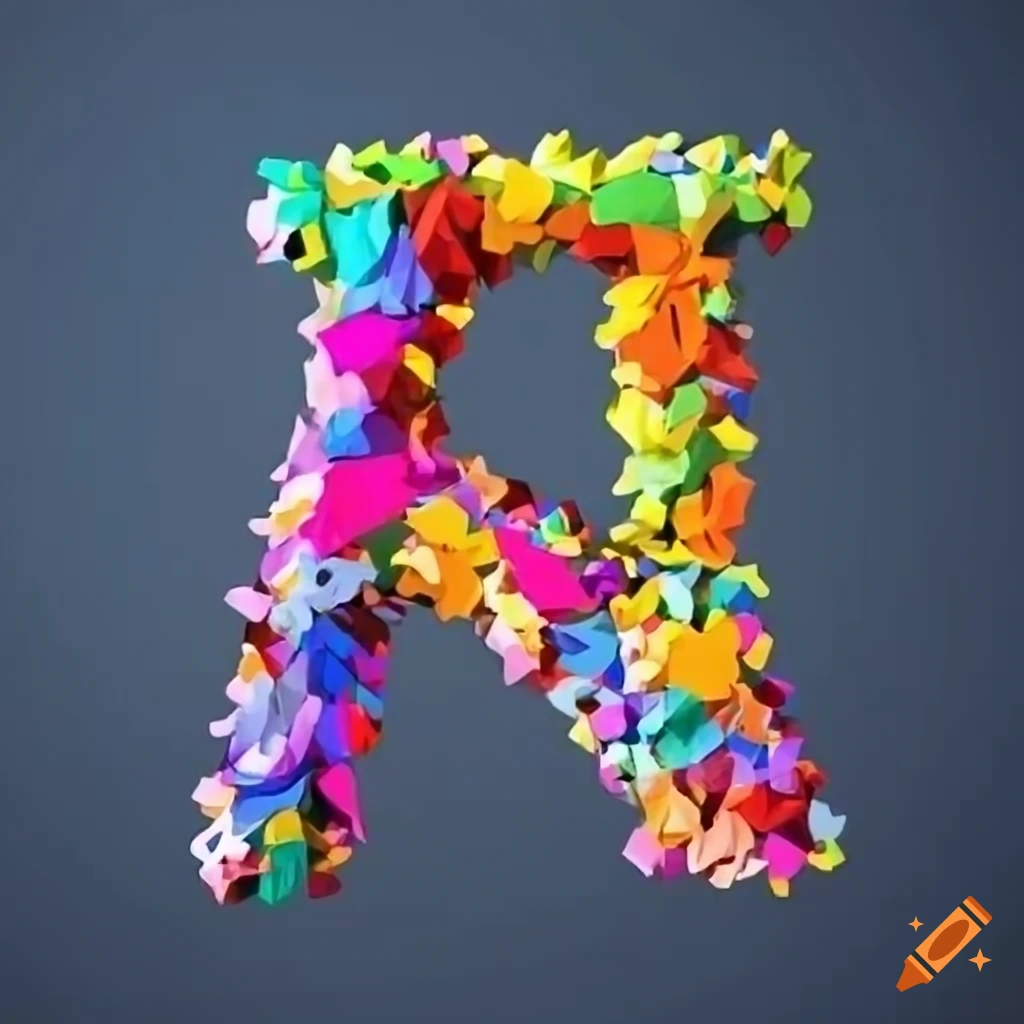 Letter a made of colorful a