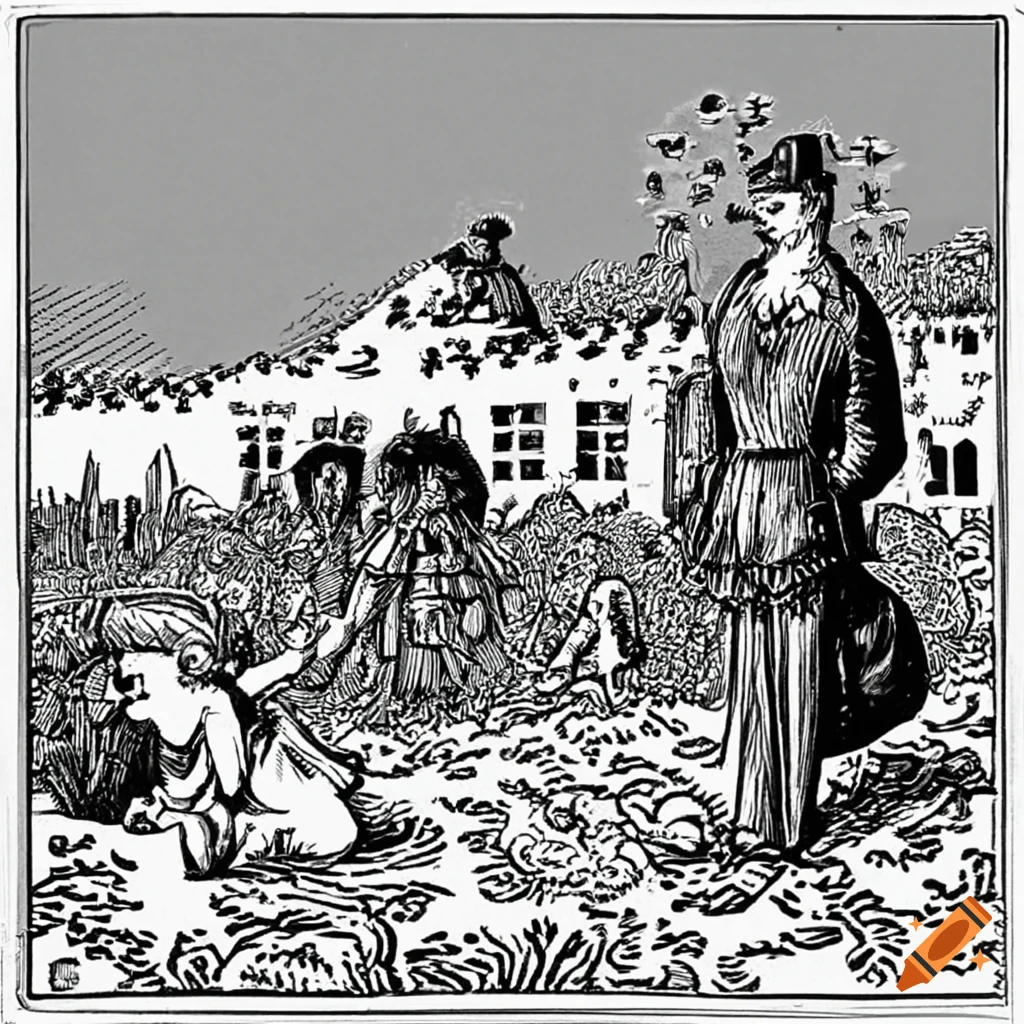 Closeup complex scene by Donn P Crane and Aubrey Beardsley and Jim ...