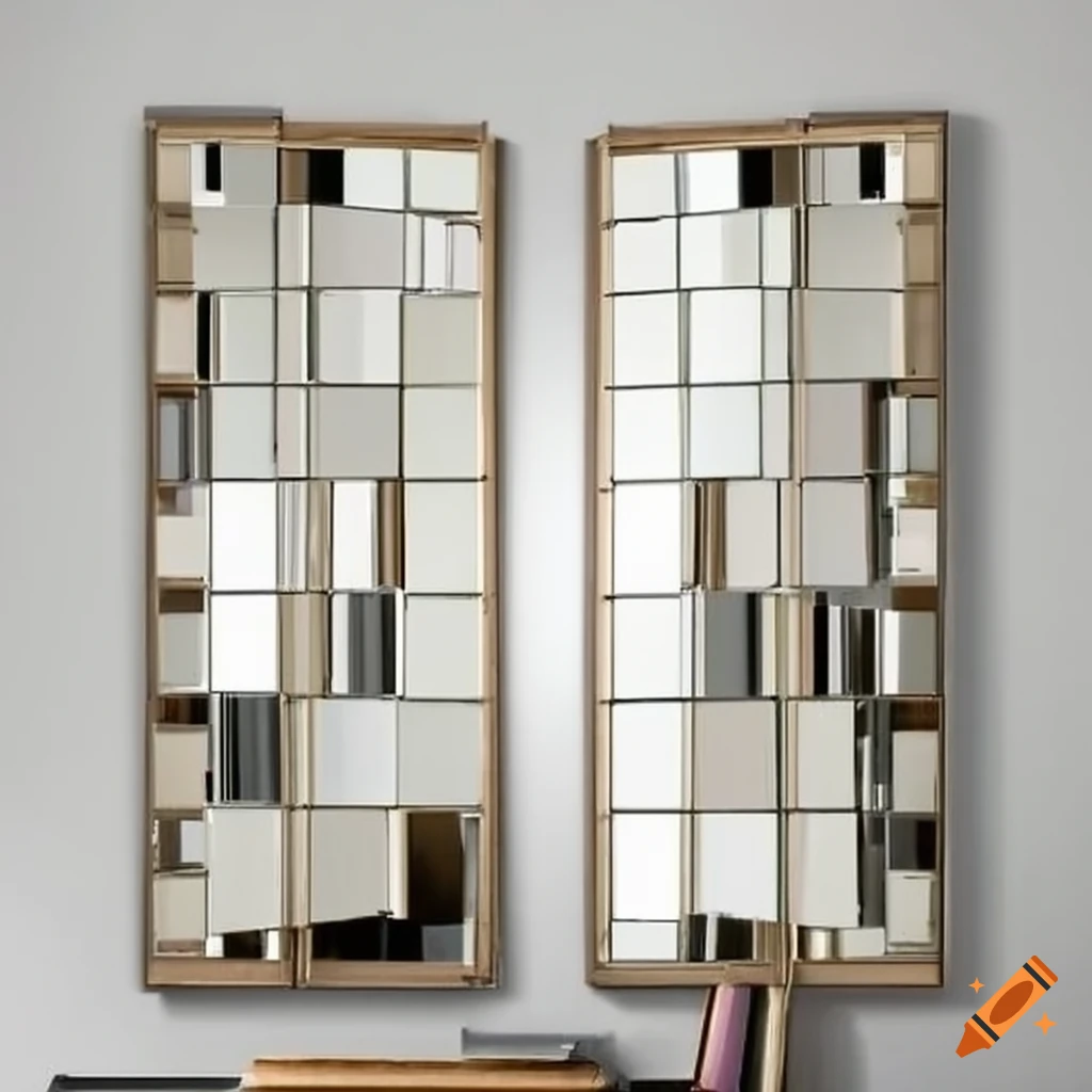 Wall full of many different mirrors on Craiyon