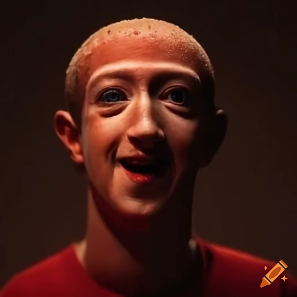 Evil face mark zuckerberg holding an apple on Craiyon