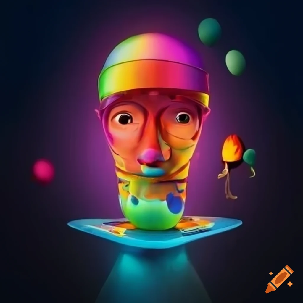 Colorful 3D animation school poster showcasing creativity and ...
