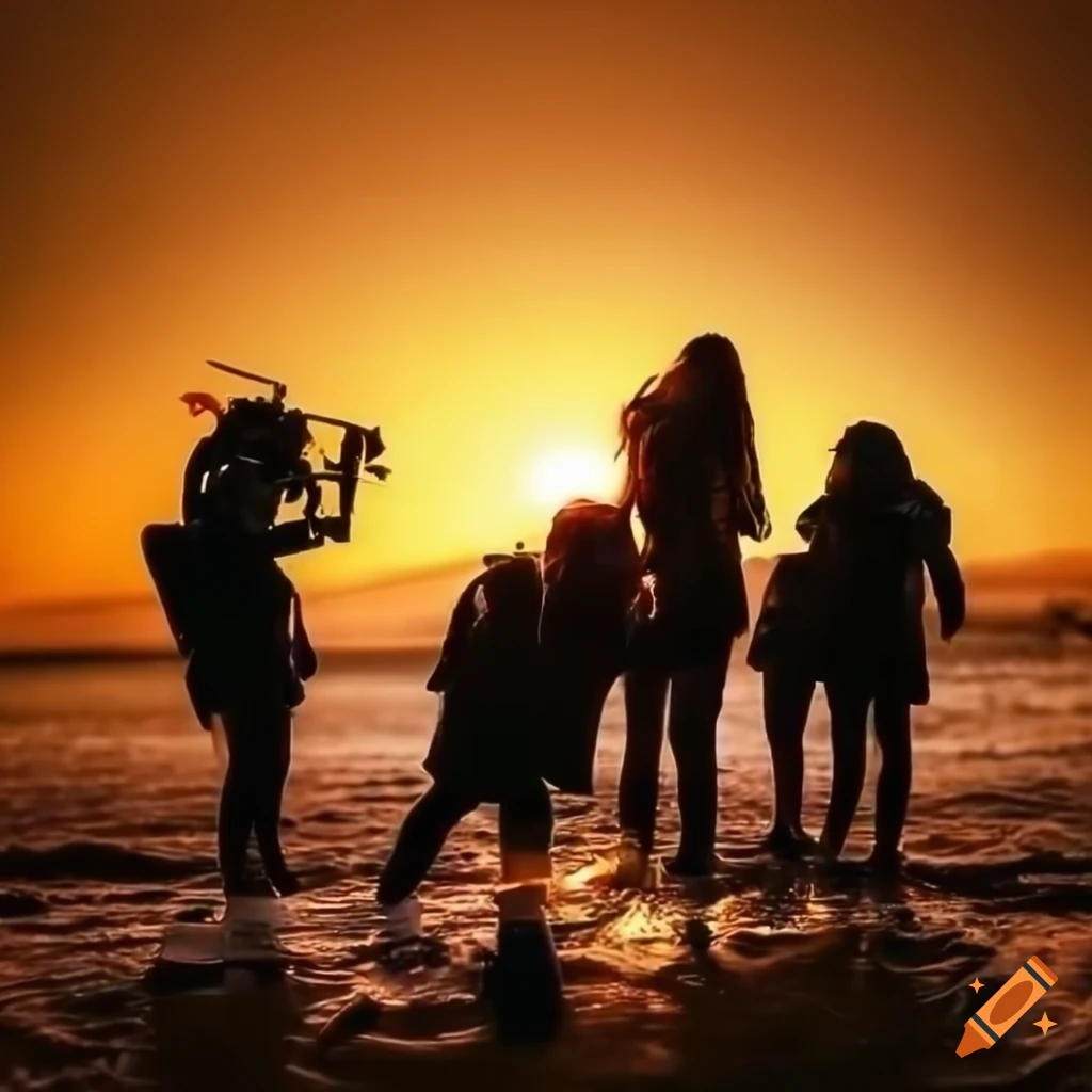The golden hour glow illuminates a group of students taking part in a ...