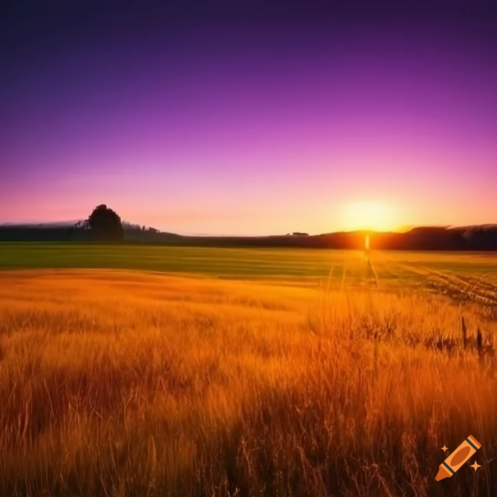 A Rural Landscape At Dawn Or Sunrise Professional Photography On Craiyon