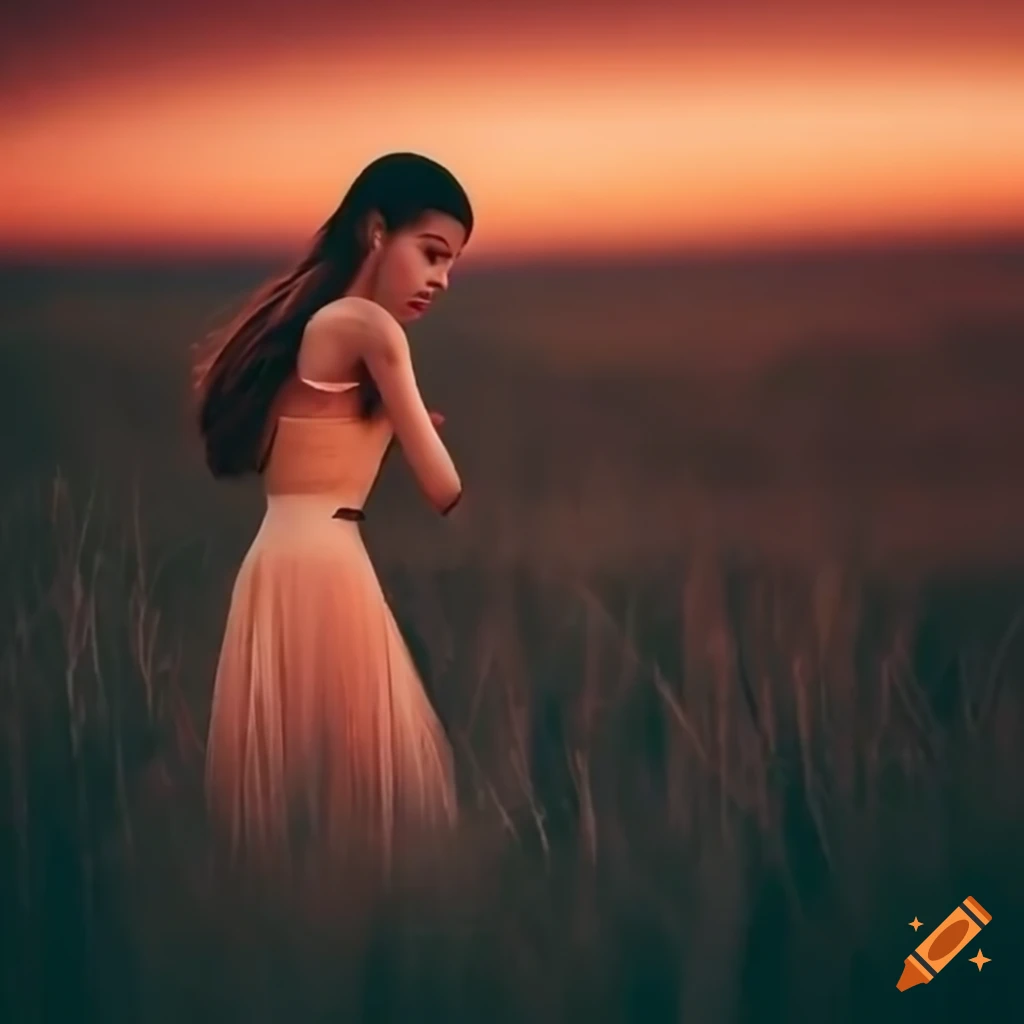 A grassland in a majestic world with great dusk on Craiyon