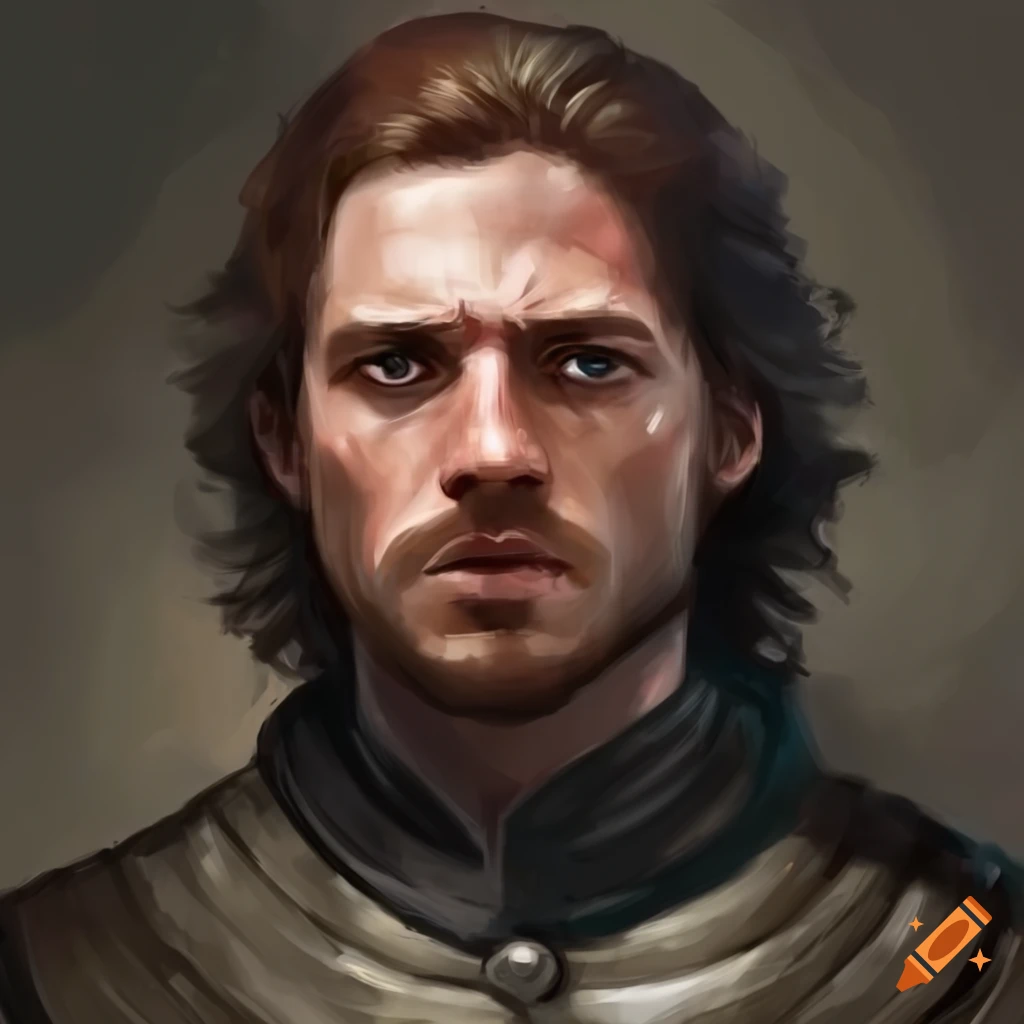 A portrait of a character named robb stark as a rogue thief on Craiyon