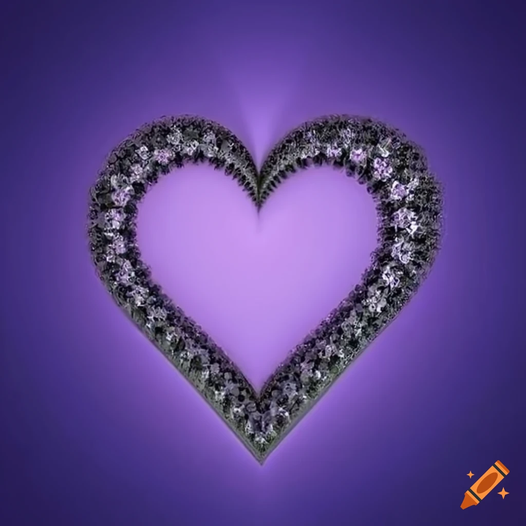 A fractal love heart made from crystals on Craiyon