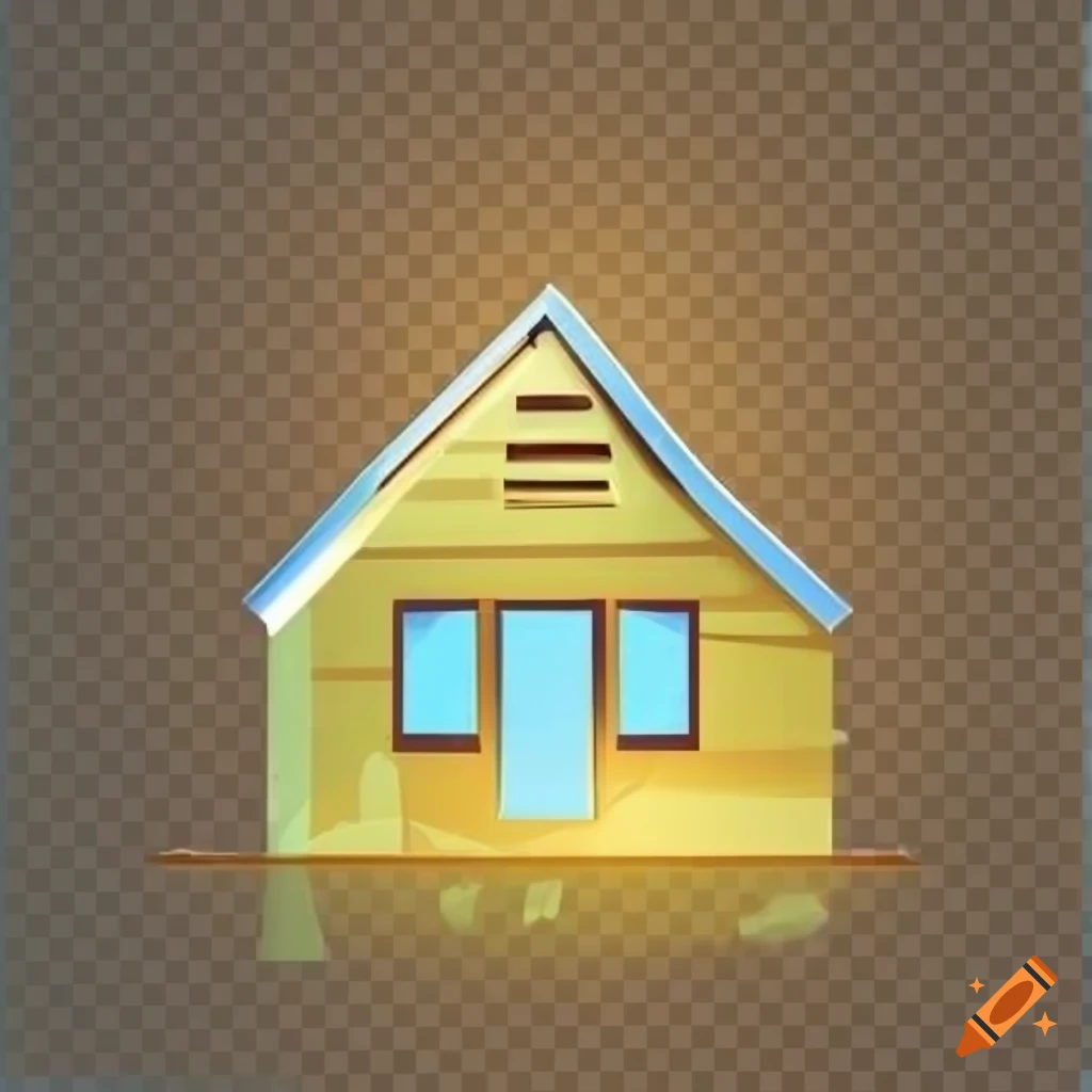 A modern yellow cabin logo on a transparent background on Craiyon