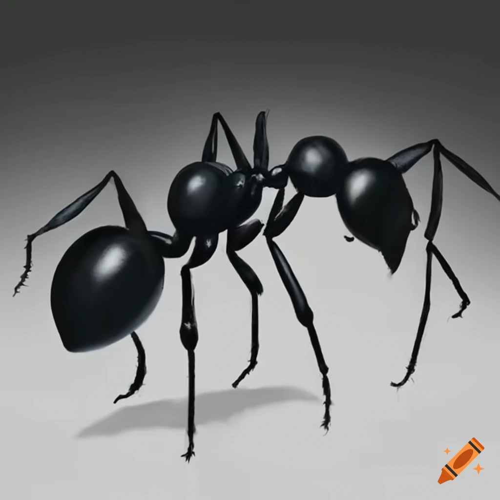 An ant with big muscles lifting weights on water on Craiyon