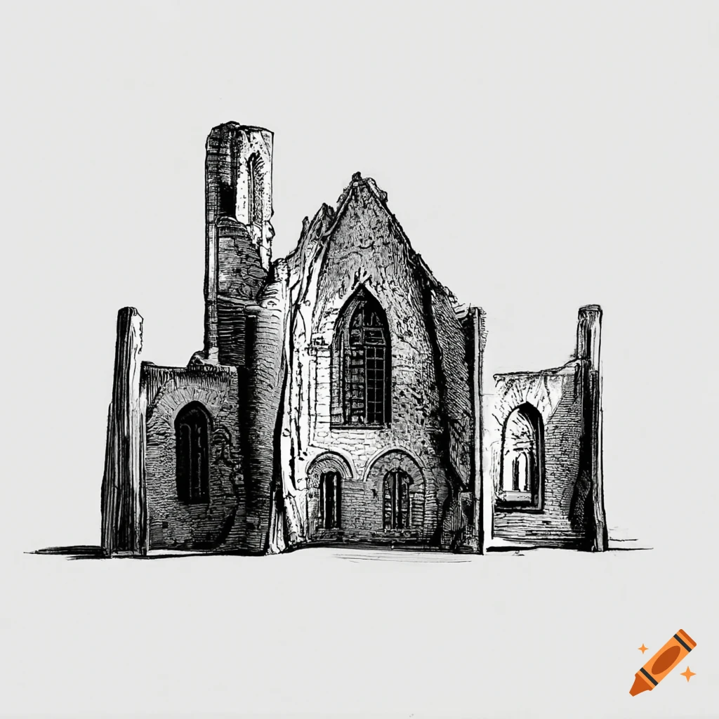 Church ruins on Craiyon