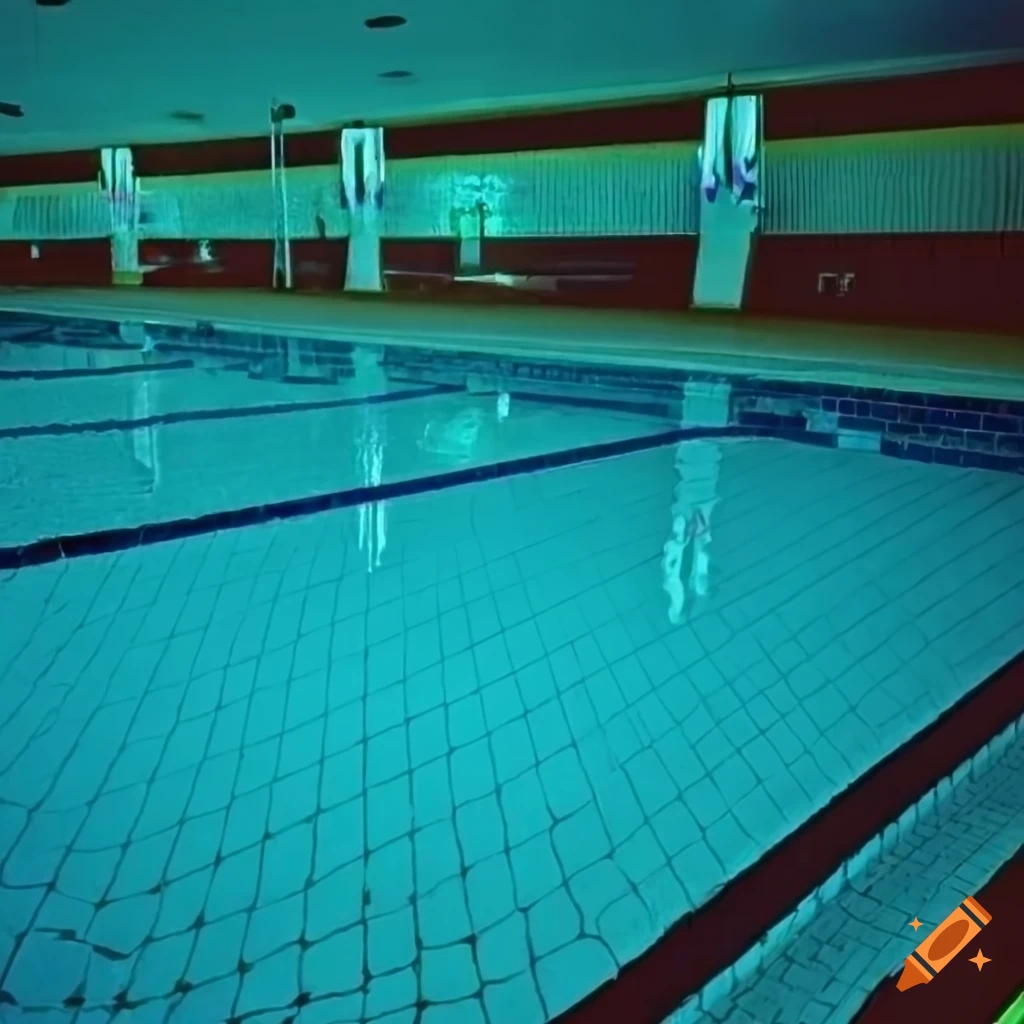 Swimming Poolroom, vintage, tile, indoor swimming pool, vaporwave, poolcore, indoor plants ...