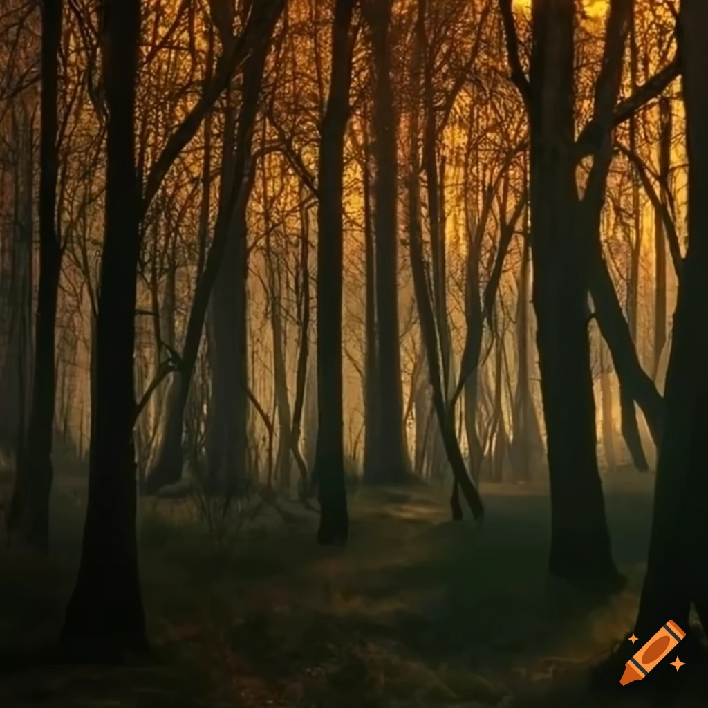 Forest lights dawn