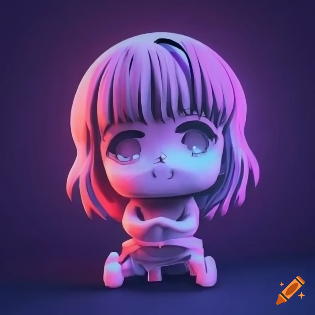 3d retro chibi vaporwave anime on Craiyon