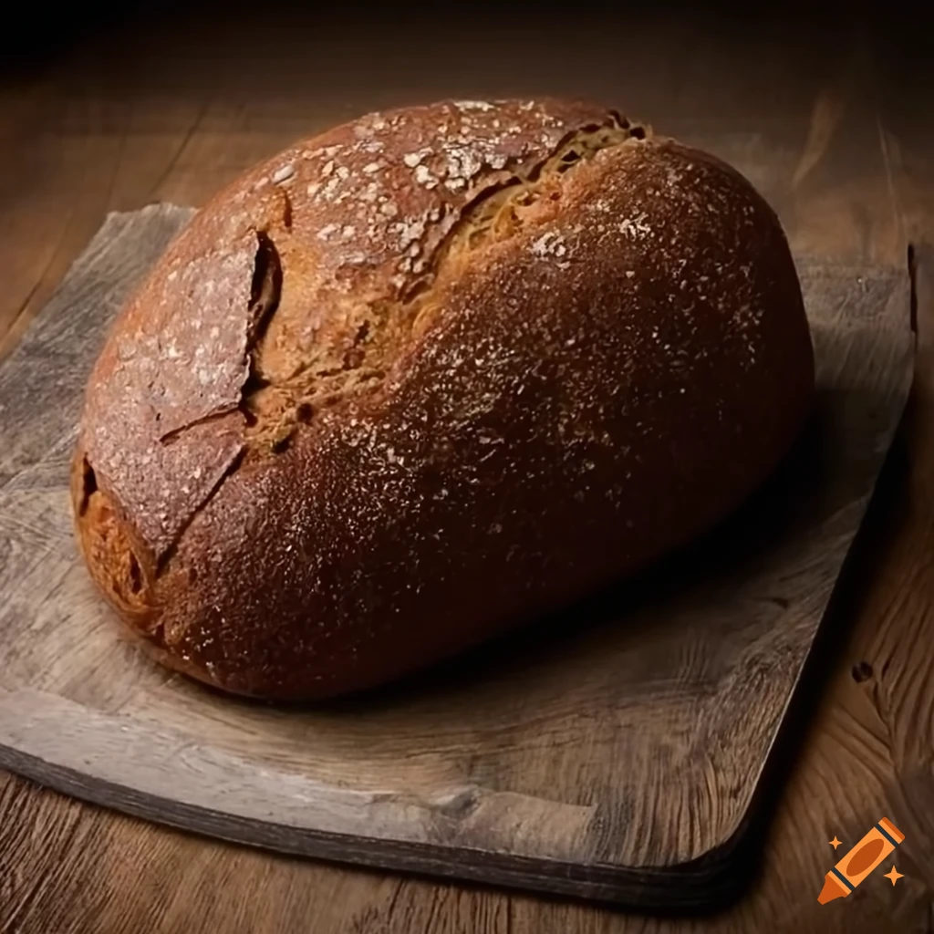 A rustic, freshly baked loaf of rye bread
