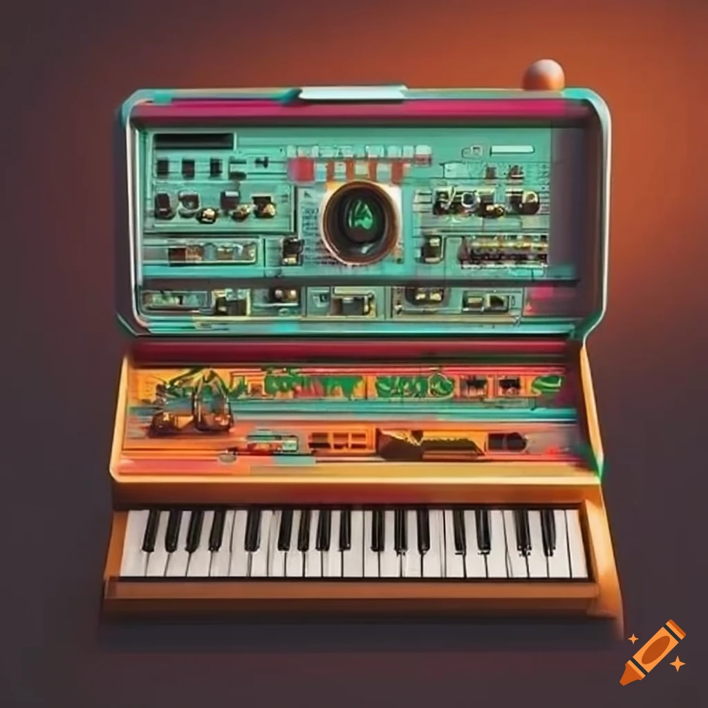 Jamaican retro synthesizer basquait style on Craiyon