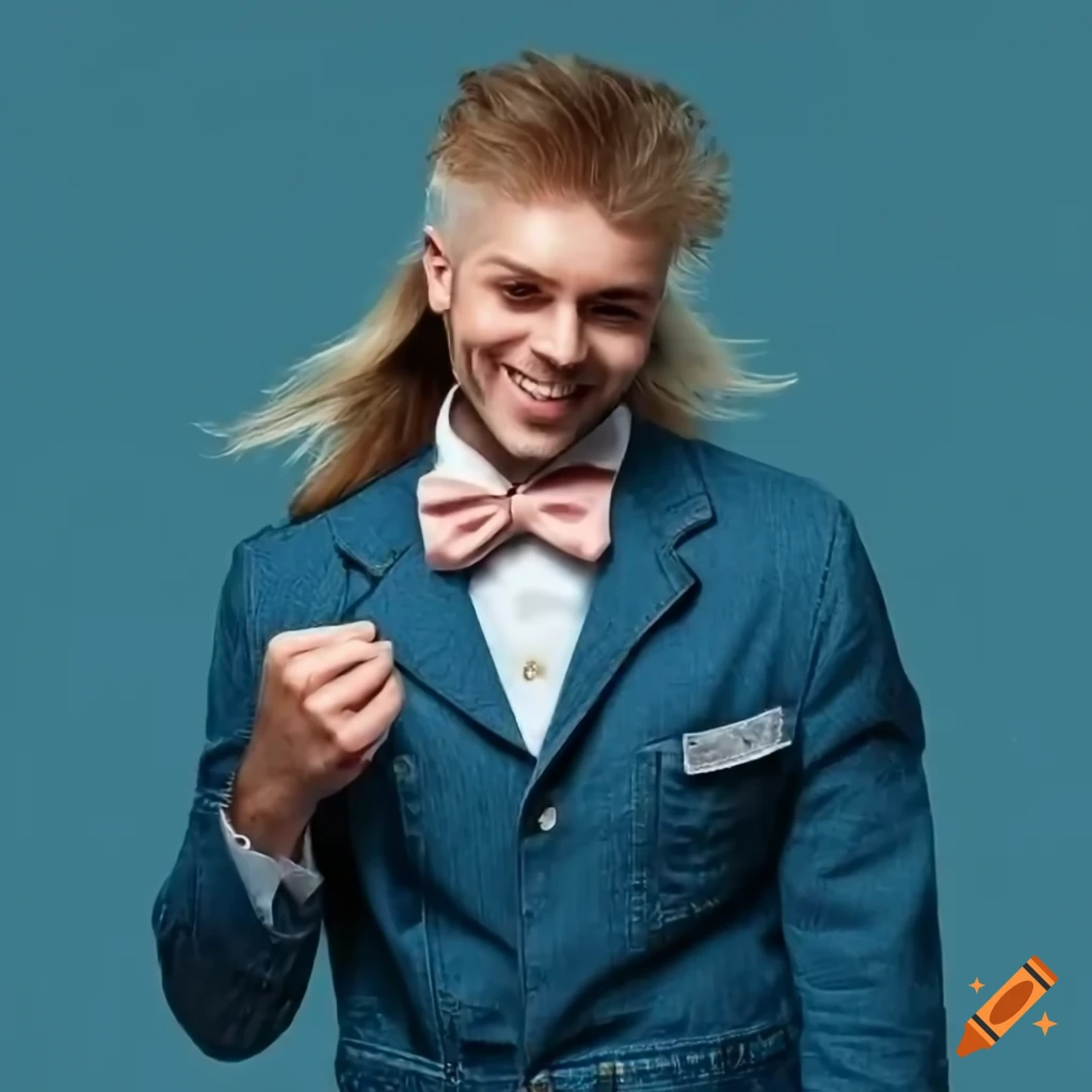 Portrait of a man who is wearing an oversized bowtie. He is wearing a ...