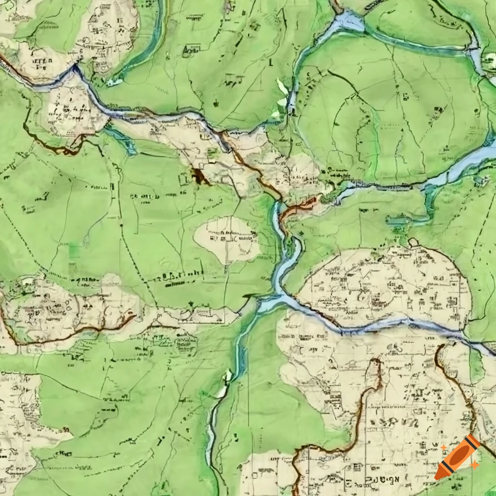 Town and field terrain map