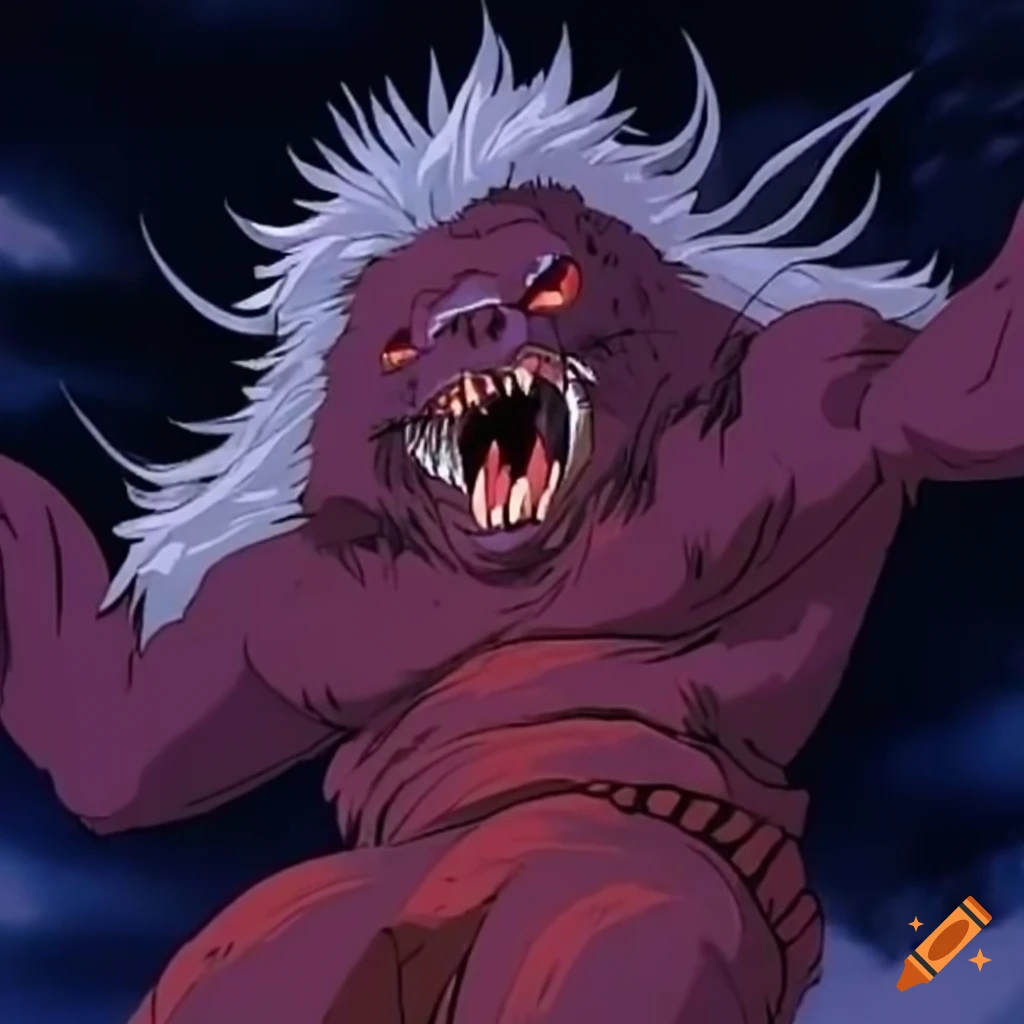 80-90's anime ova, werewolf monster beast